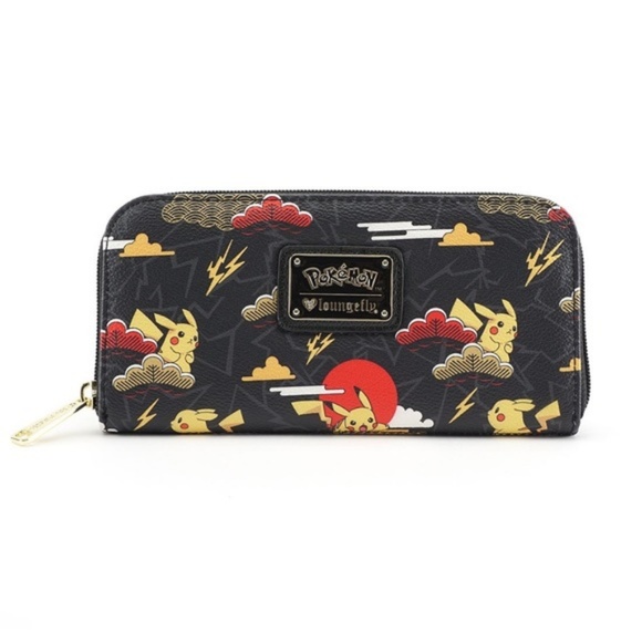 Loungefly | Bags | Loungefly Pikachu Nintendo Black Zip Up Wallet ...